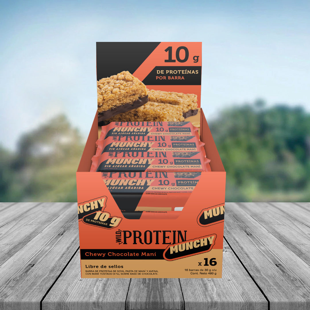 Munchy Bar Chocolate Maní 16 unidades | Wild Foods Mayorista